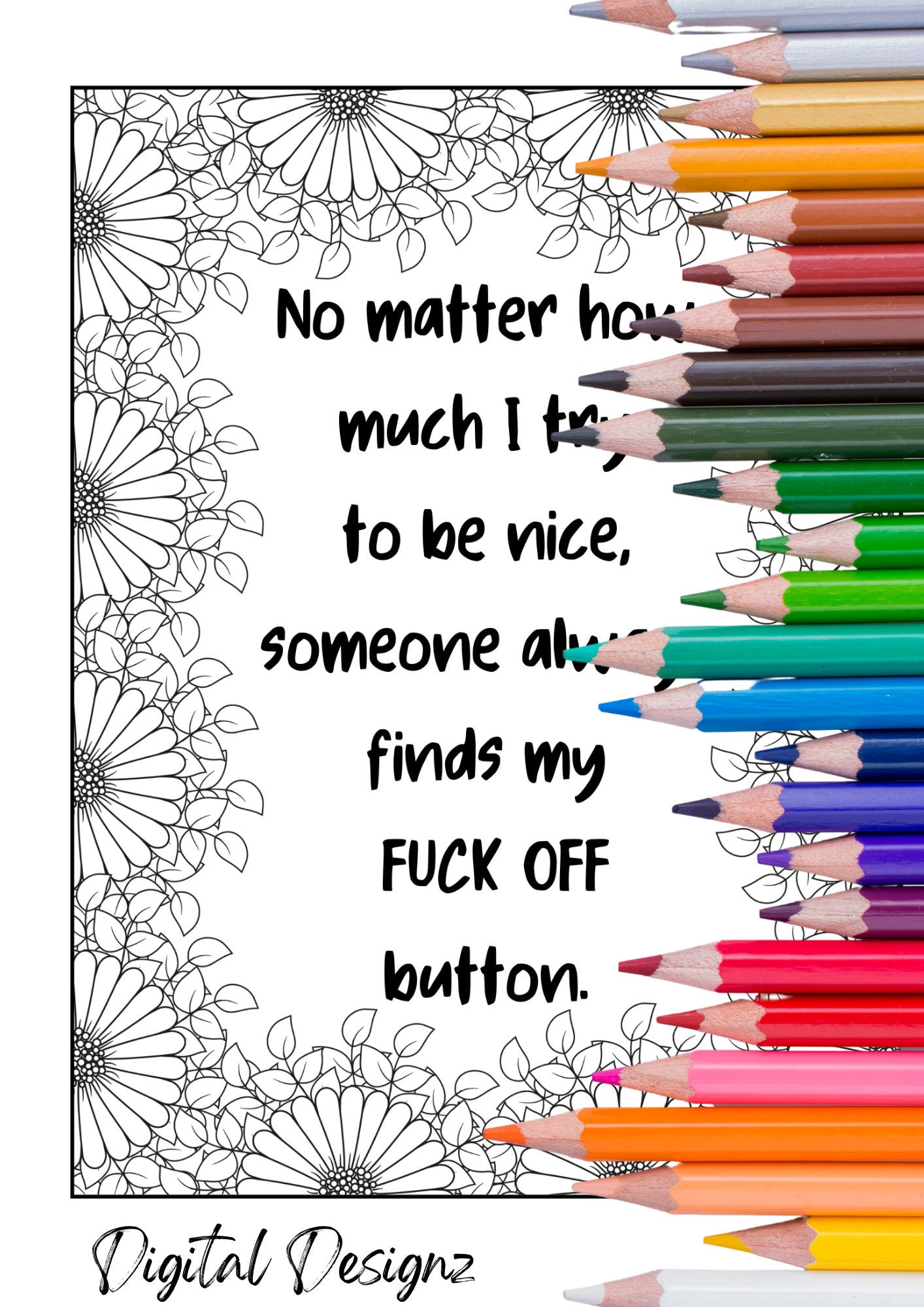 Adult Coloring Pages Mental Health Coloring Pages Swear - Etsy Australia