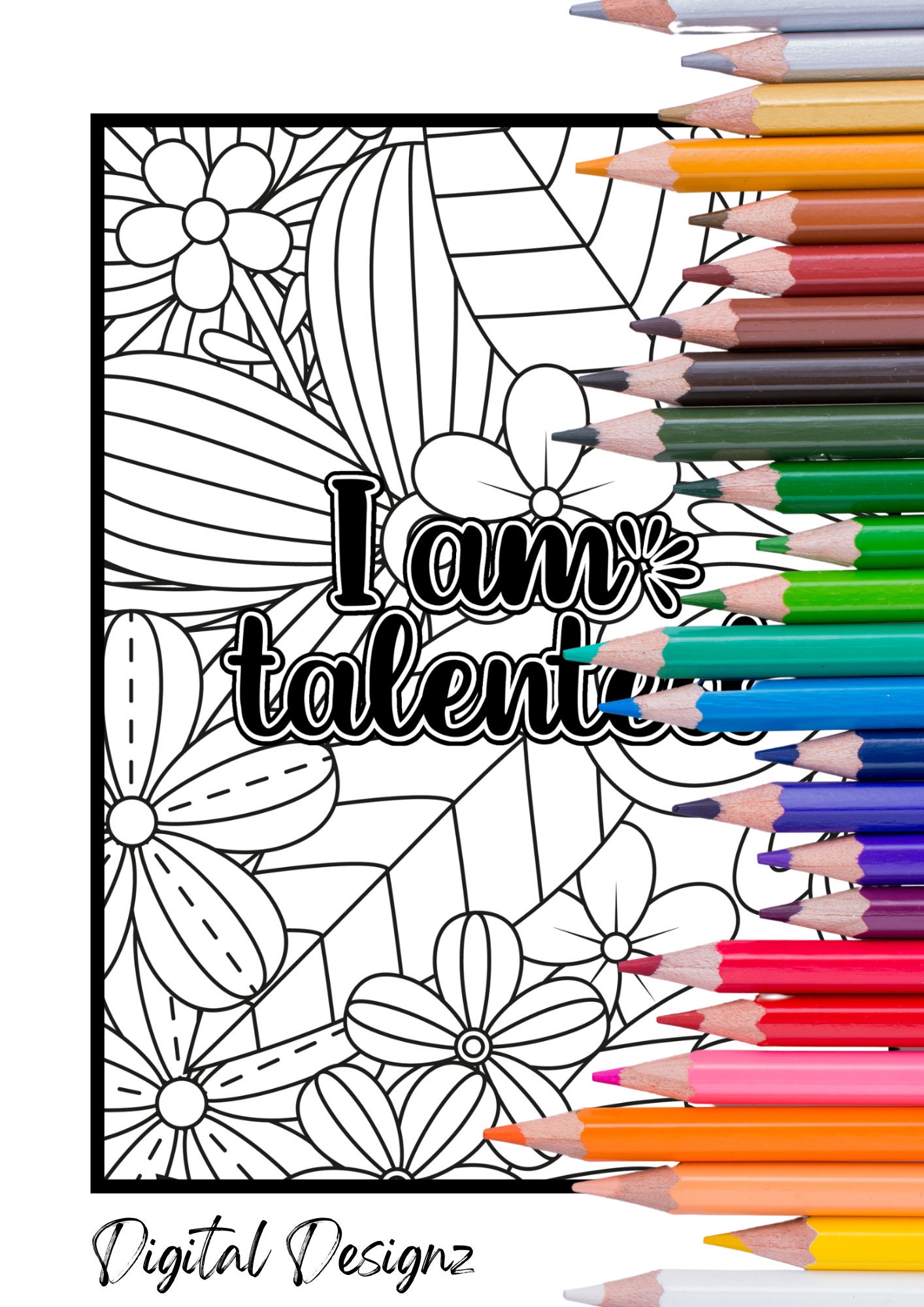 Positive Affirmation Coloring Pages Positive Mental Health - Etsy