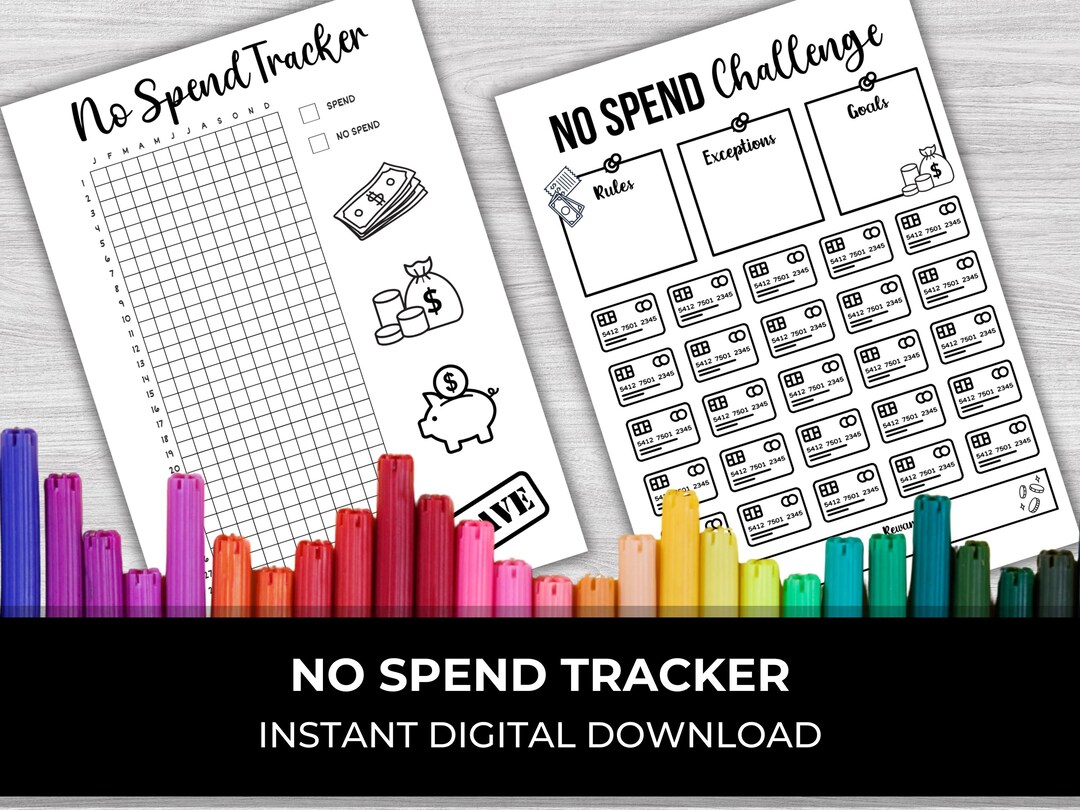 Spending Tracker, Finance Tracker, No Spend Month, Journal Trackers ...