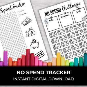 Spending Tracker, Finance Tracker, No Spend Month, Journal Trackers ...