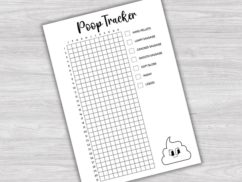 Poop Tracker Printable, Bowel Movement Tracker, Monthly Tracker ...