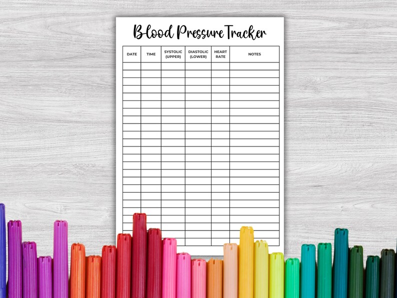 Blood Pressure Log, Blood Pressure Tracker, Daily Blood Pressure ...
