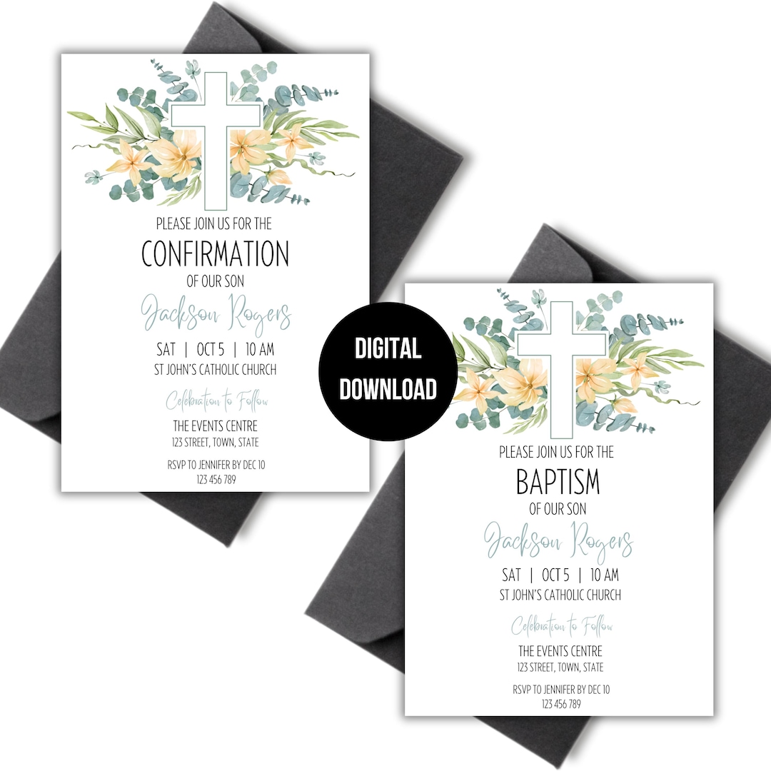 Confirmation Invitation Template, Editable Confirmation Invite, Modern ...