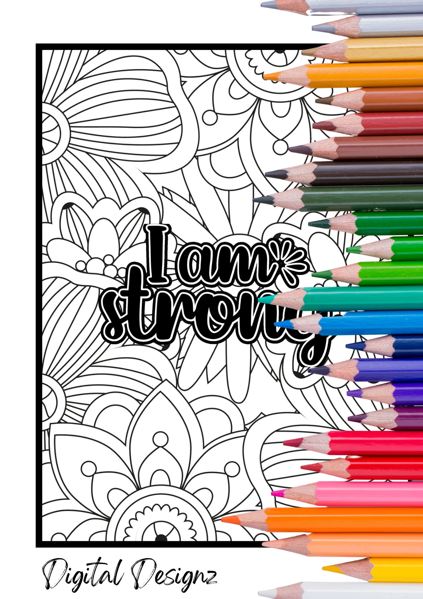 Positive Affirmation Coloring Pages Positive Mental Health - Etsy