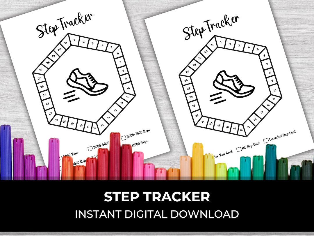 Step Tracker, Monthly Step Tracker, Steps Tracker Printable, Habit ...