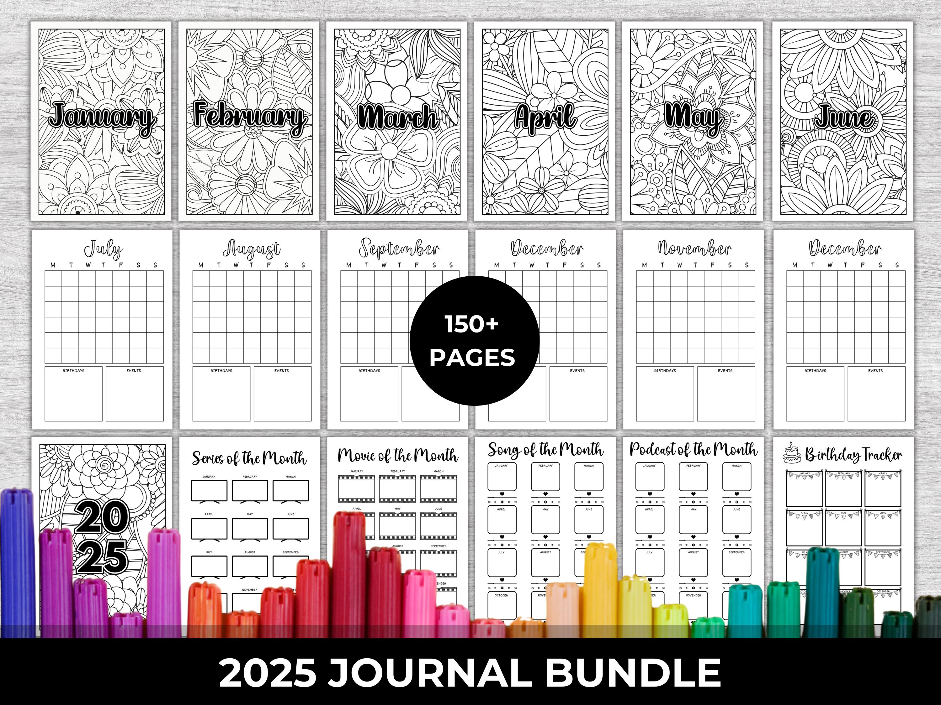 Tracker Bundle, Journal Trackers, Pixel Tracker, Printable Journal ...