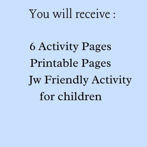 JW Kids Activity Sheets - Etsy