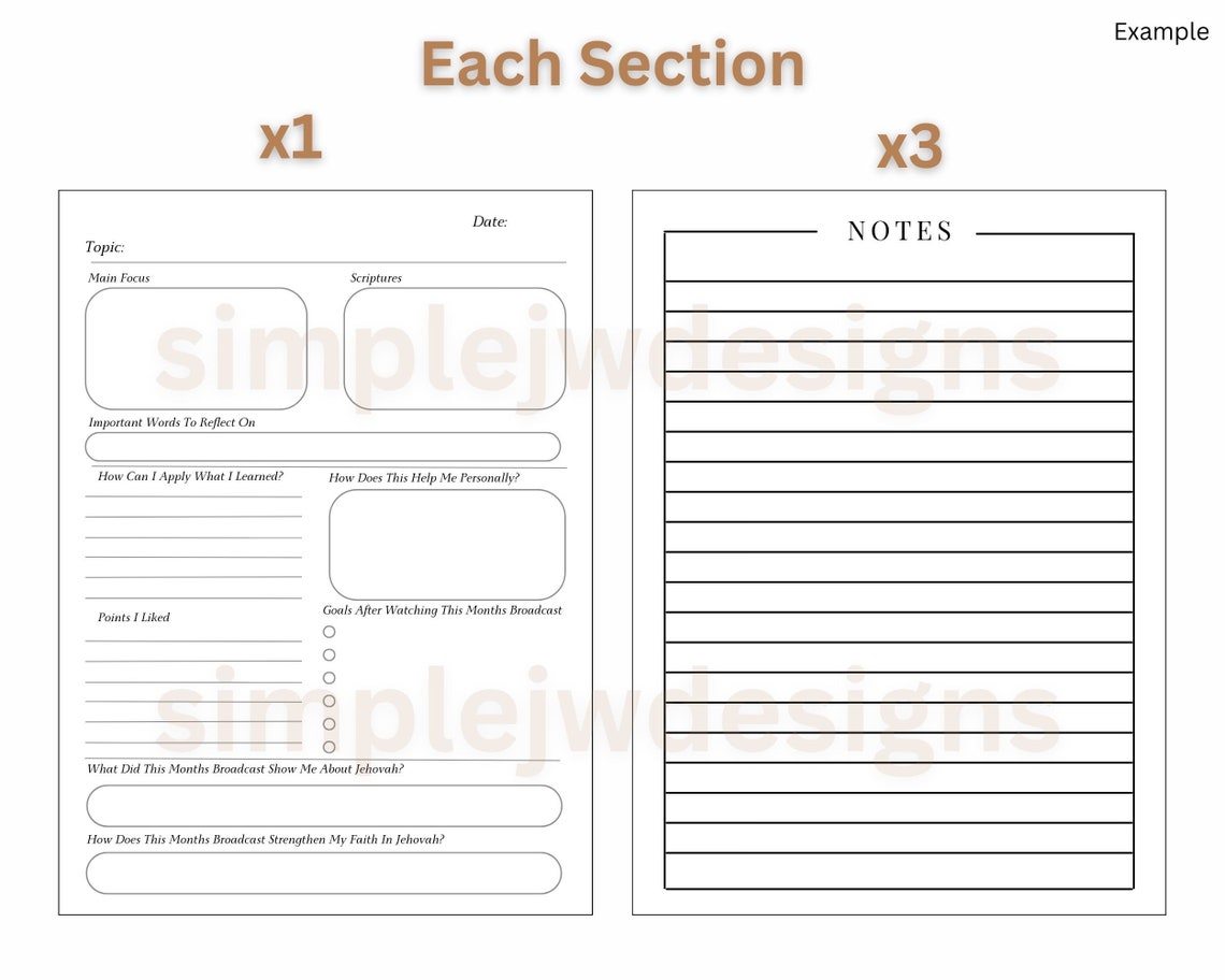 JW Broadcast Notes: Digital Notebook (PDF) - Etsy
