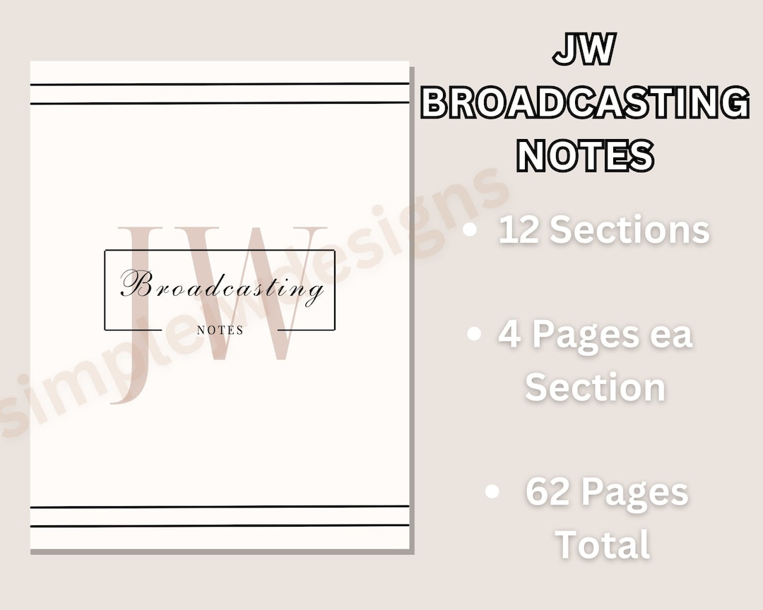 Jw Broadcast | Jw Digital Broadcast Notebook | Jw Notes - Etsy