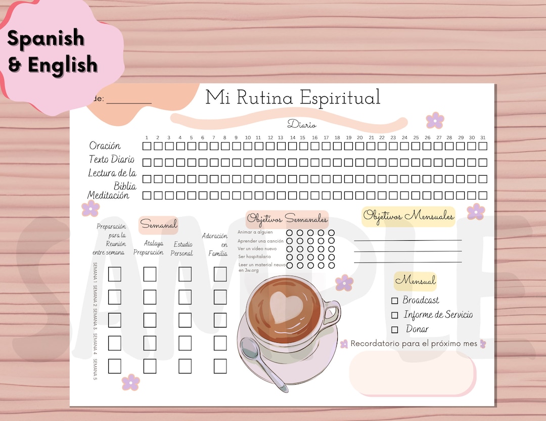 JW Spiritual Routine | Digital Download | Printable | English & Spanish ...