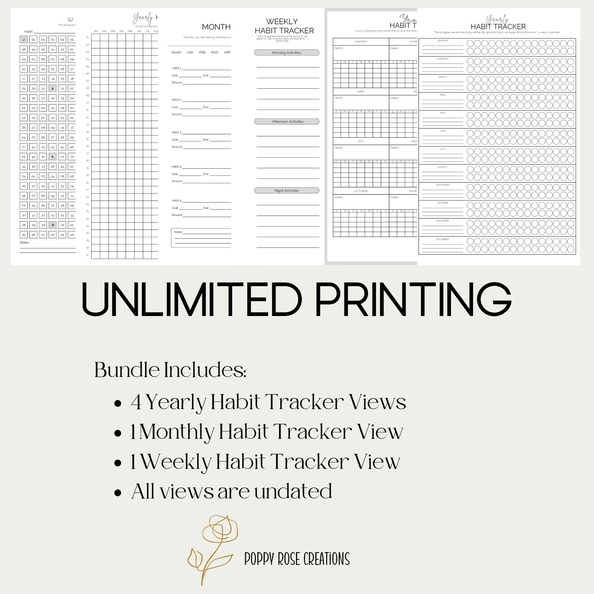 Habit Tracker Printable Habit Tracker Digital Download Weekly Habit ...