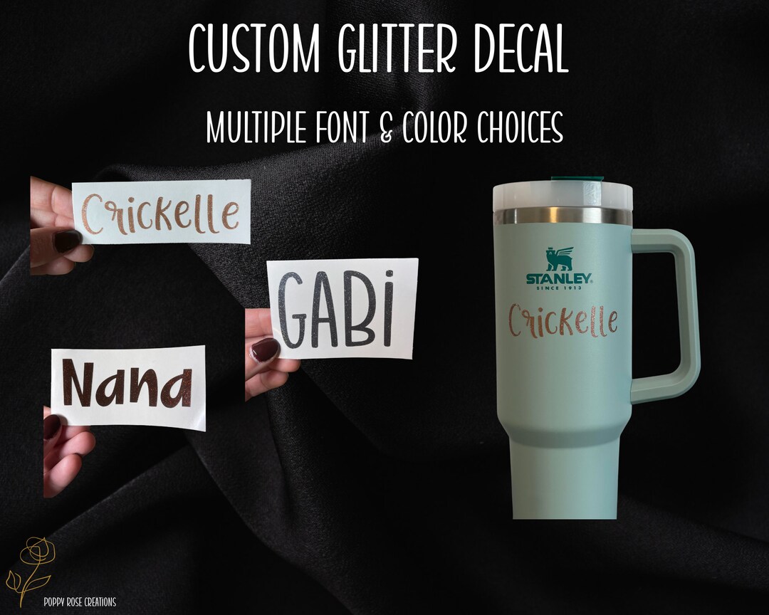 Glitter Decal - Name Label- Glitter Name Sticker - Name Sticker ...