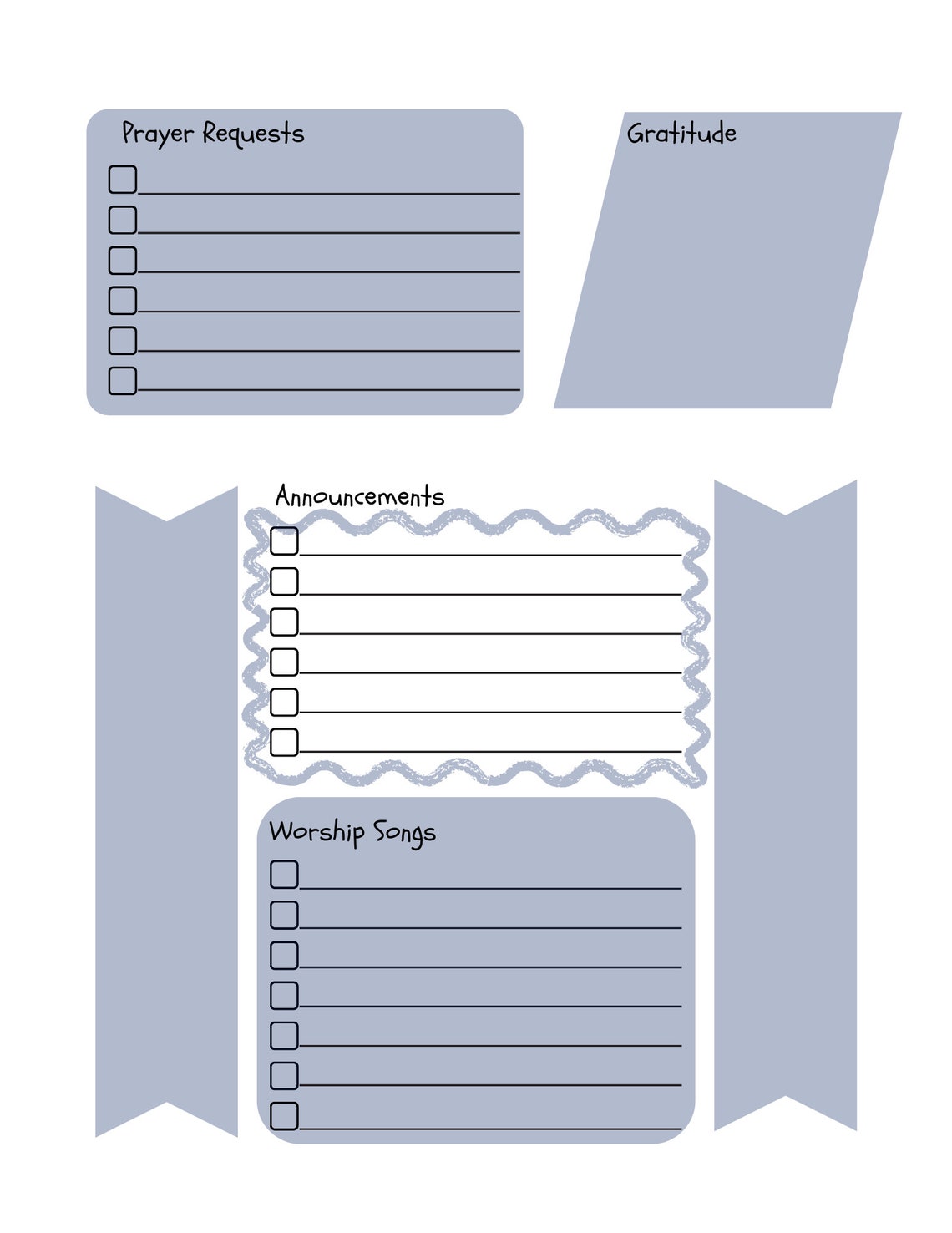 Sermon Notes for Kids, Doodle Section, Gratitude Section, Key Points ...