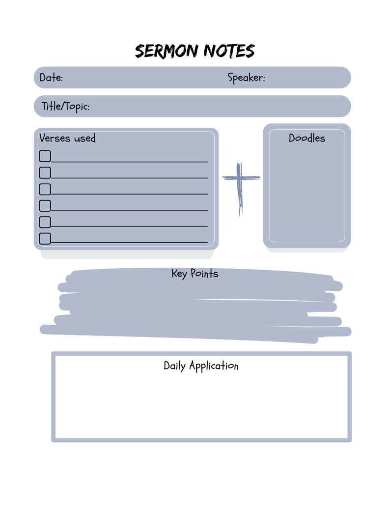 Sermon Notes for Kids, Doodle Section, Gratitude Section, Key Points ...