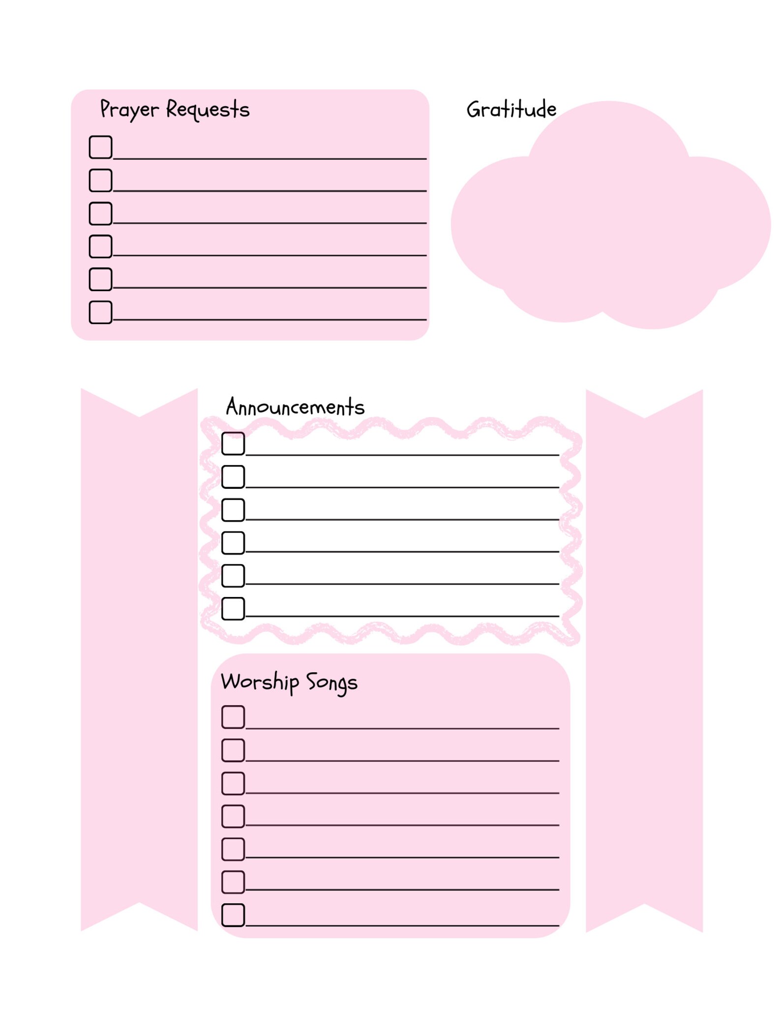 Sermon Notes for Kids, Doodle Section, Gratitude Section, Key Points ...