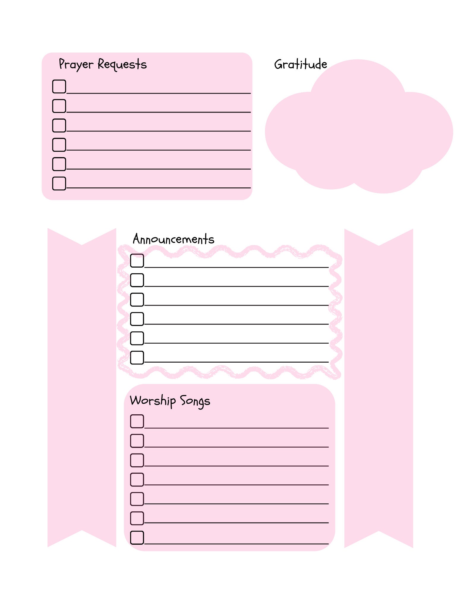 Sermon Notes for Kids, Doodle Section, Gratitude Section, Key Points ...