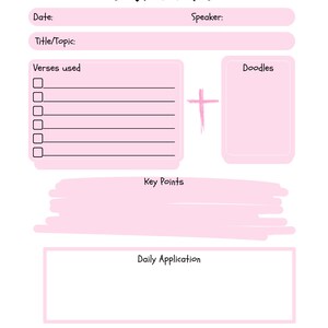 Sermon Notes for Kids, Doodle Section, Gratitude Section, Key Points ...