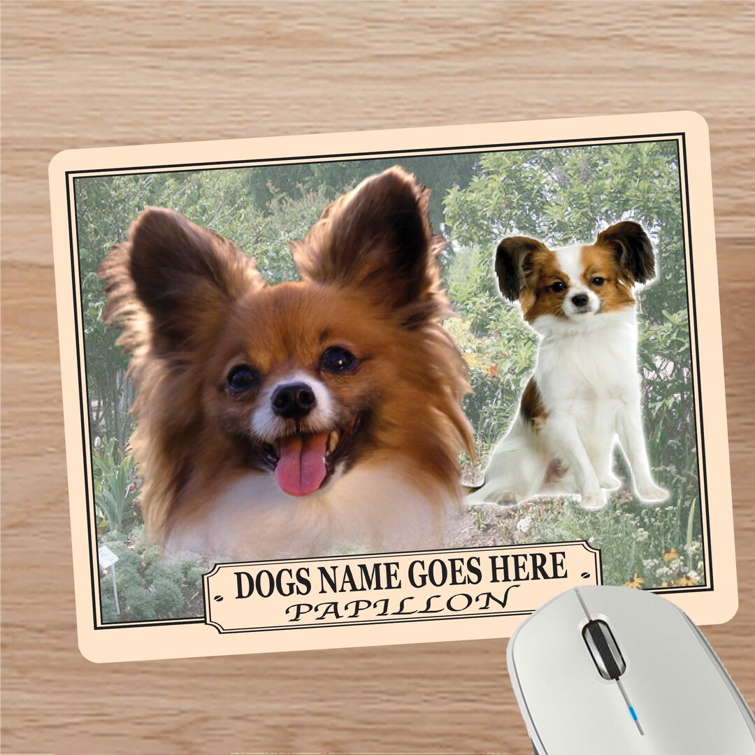 Papillon Personalised Dog Breed Mouse Mat Gift - Etsy