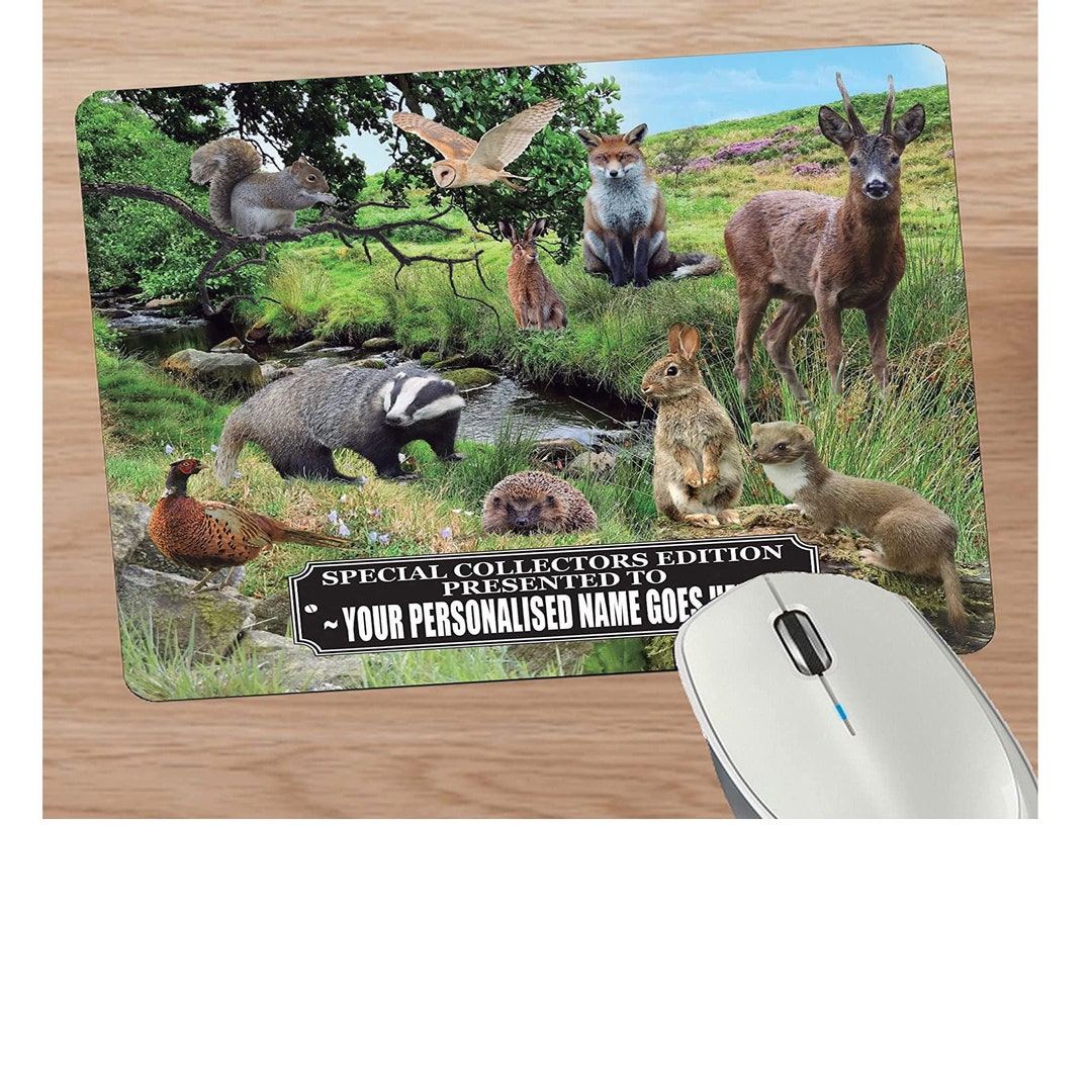 British Countryside Wildlife Animals Personalised Mouse Mat Gift - Etsy