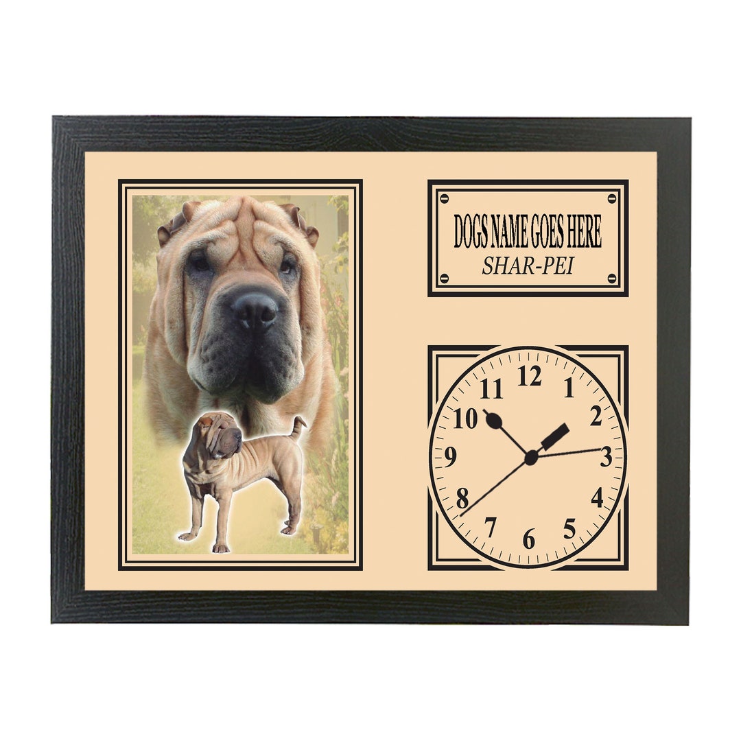 Shar Pei Personalised Dog Breed Gift Clock - Etsy
