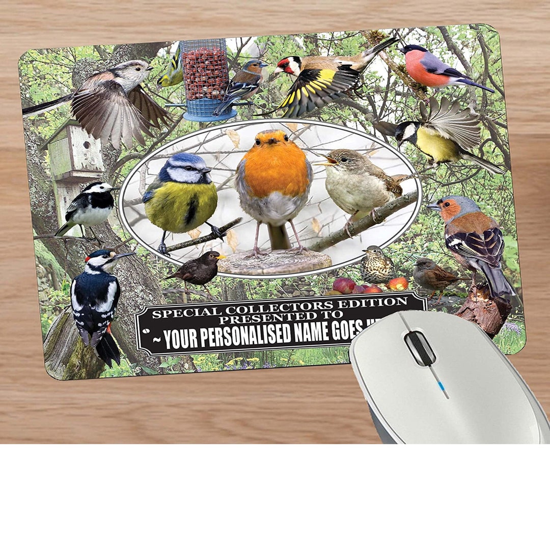 British Garden Birds Personalised Mouse Mat Gift - Etsy