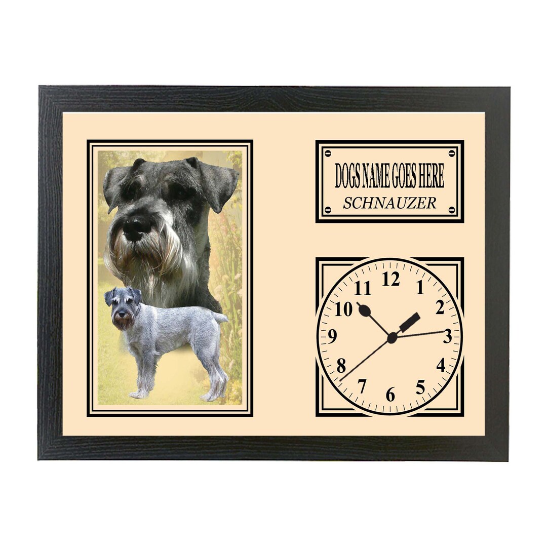 Schnauzer Personalised Dog Breed Gift Clock - Etsy