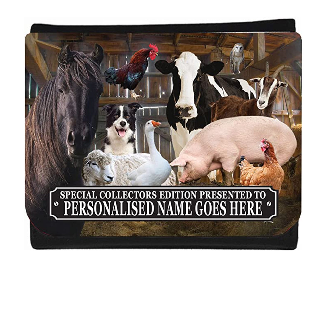 Farm Animals Barn Gathering Personalised Wallet Gift - Etsy