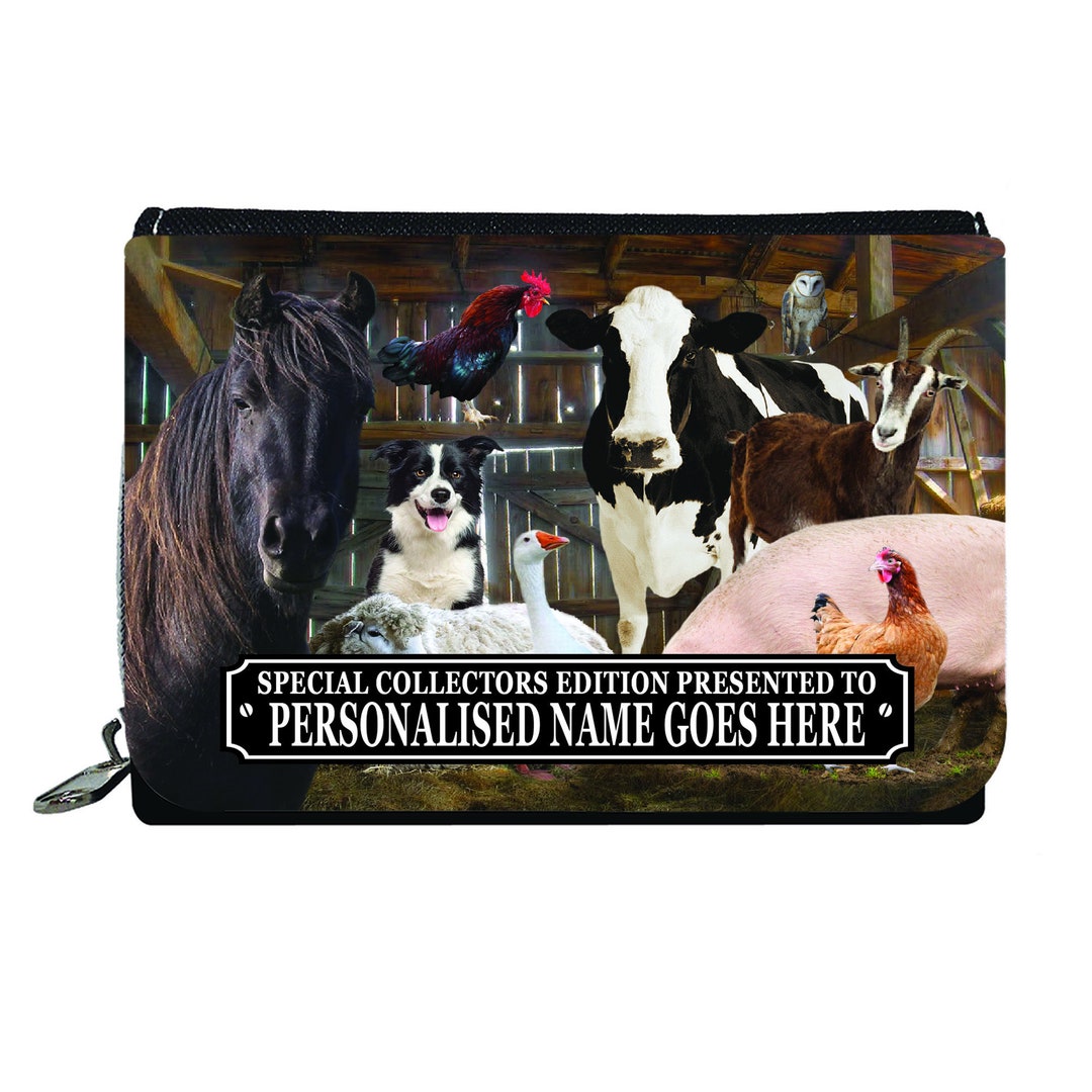 Farm Animals in a Barn Scene Personalised Purse Gift - Etsy