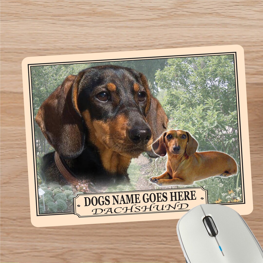 Dachshund Personalised Dog Breed Mouse Mat Gift - Etsy
