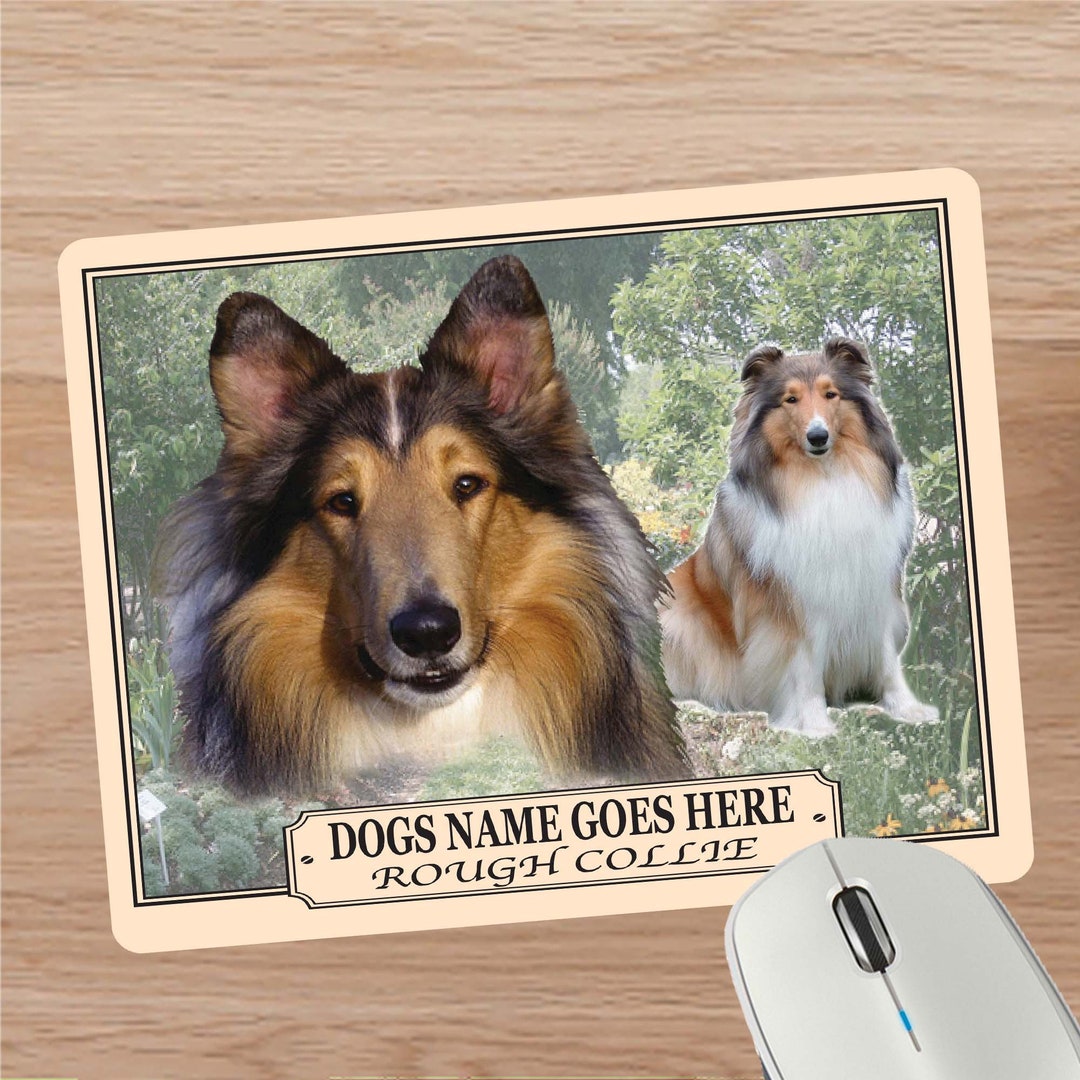 Rough Collie Personalised Dog Breed Mouse Mat Gift - Etsy