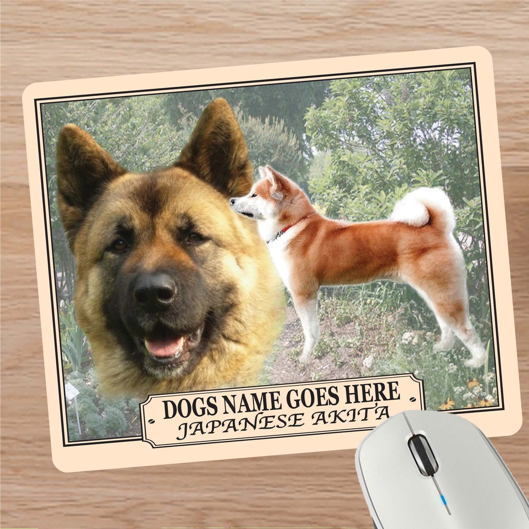 Japanese Akita Personalised Dog Breed Mouse Mat Gift - Etsy