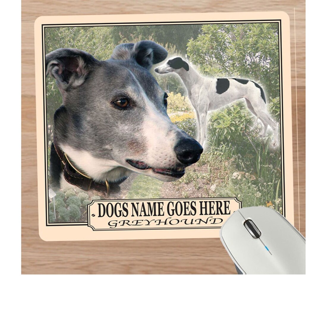 Greyhound Personalised Dog Breed Mouse Mat Gift - Etsy