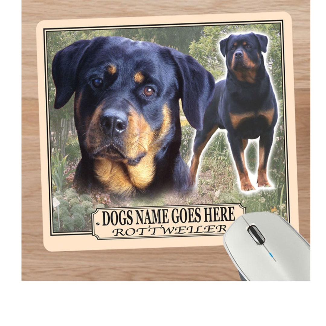 Rottweiler Personalised Dog Breed Mouse Mat Gift - Etsy
