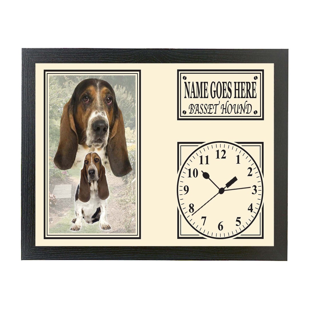 Basset Hound Personalised Dog Breed Gift Clock - Etsy