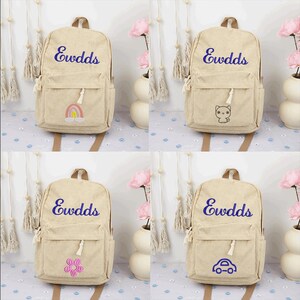 Personalized Kids Canvas Backpack-embroidered Toddler Backpack-kids ...