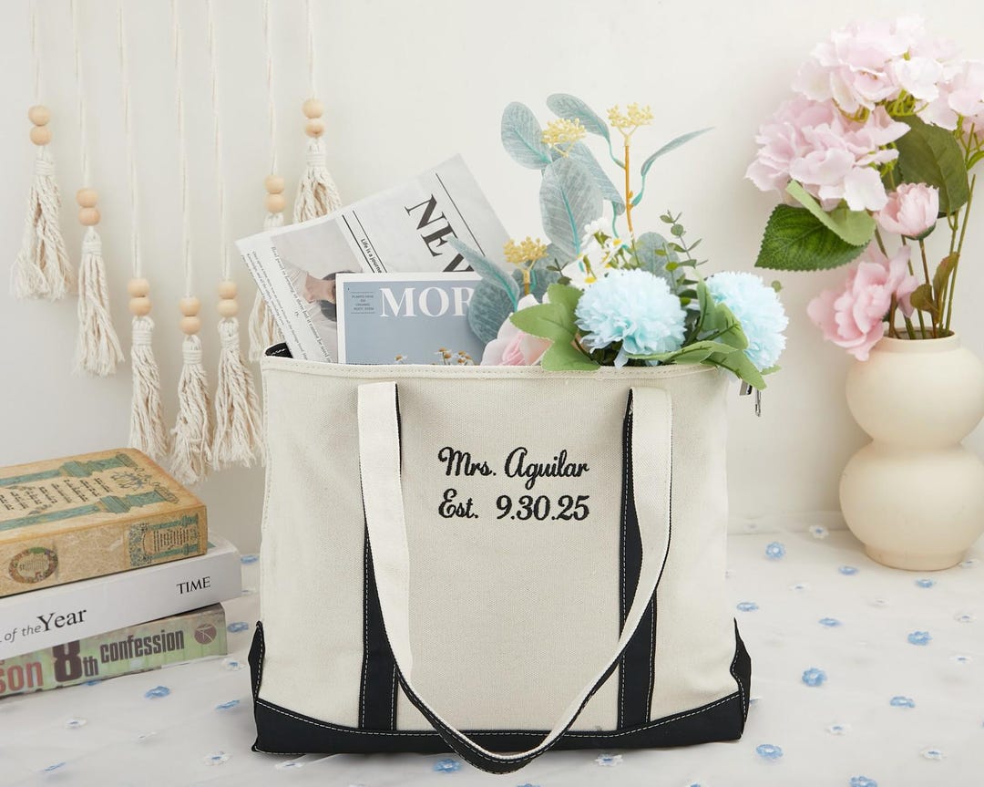 Grandma Things Tote Bag, Embroidered Custom Tote Bags,personalized Tote ...