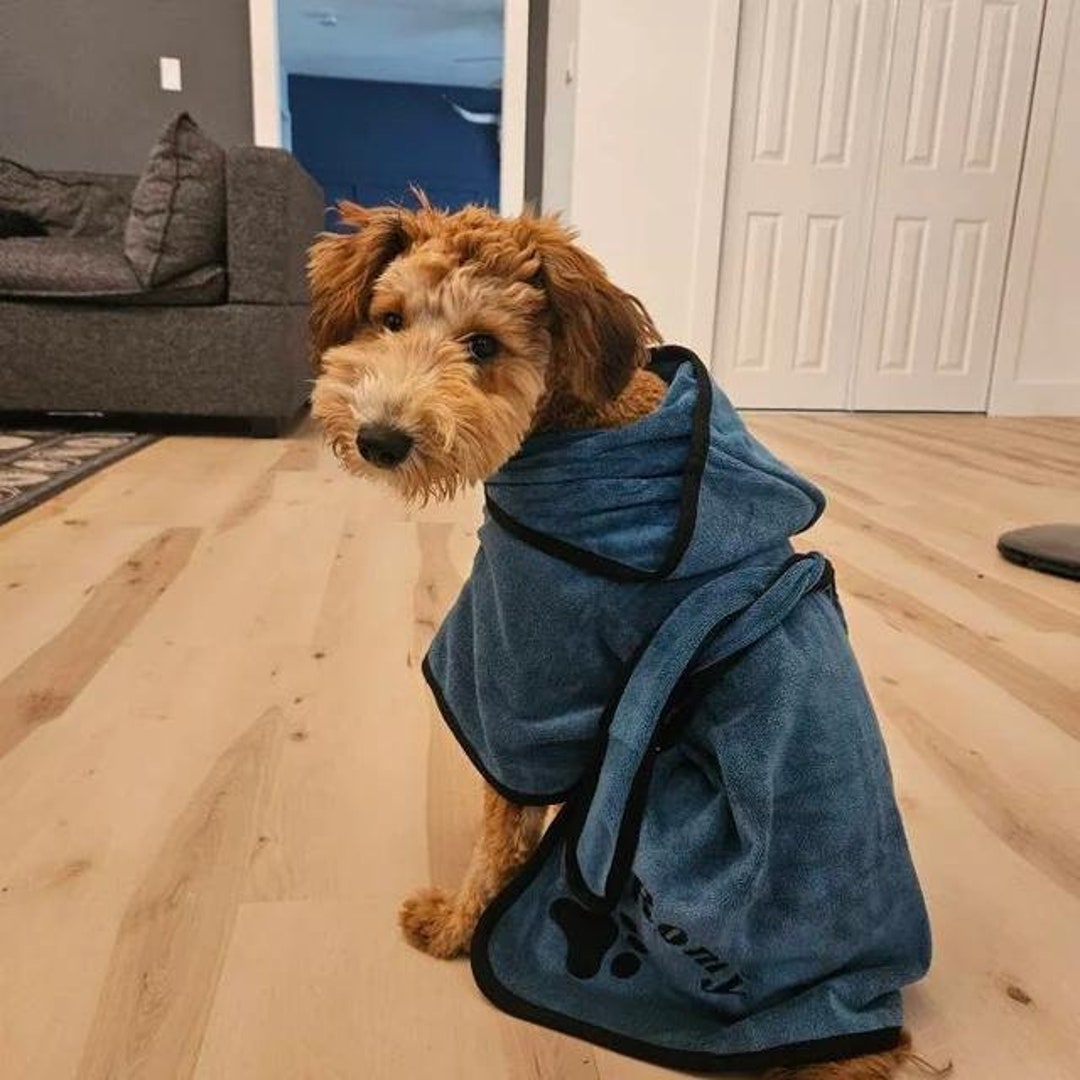 Personalized Dog Robe -embroidered Dog Robe -custom Dog Robe -hooded ...