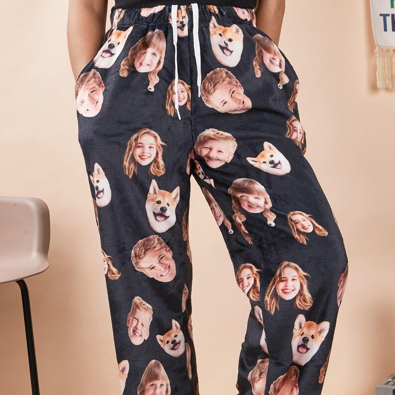 Custom Photo Pajama Pants,customized Face Pajama Pants for Couples ...