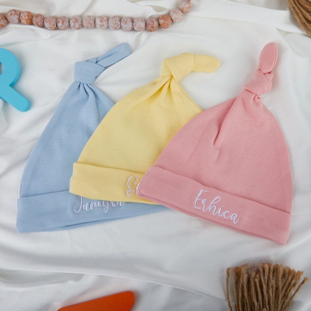 Embroidered Baby Hatpersonalized Baby Name Hat in Softnewborn Baby Hat ...
