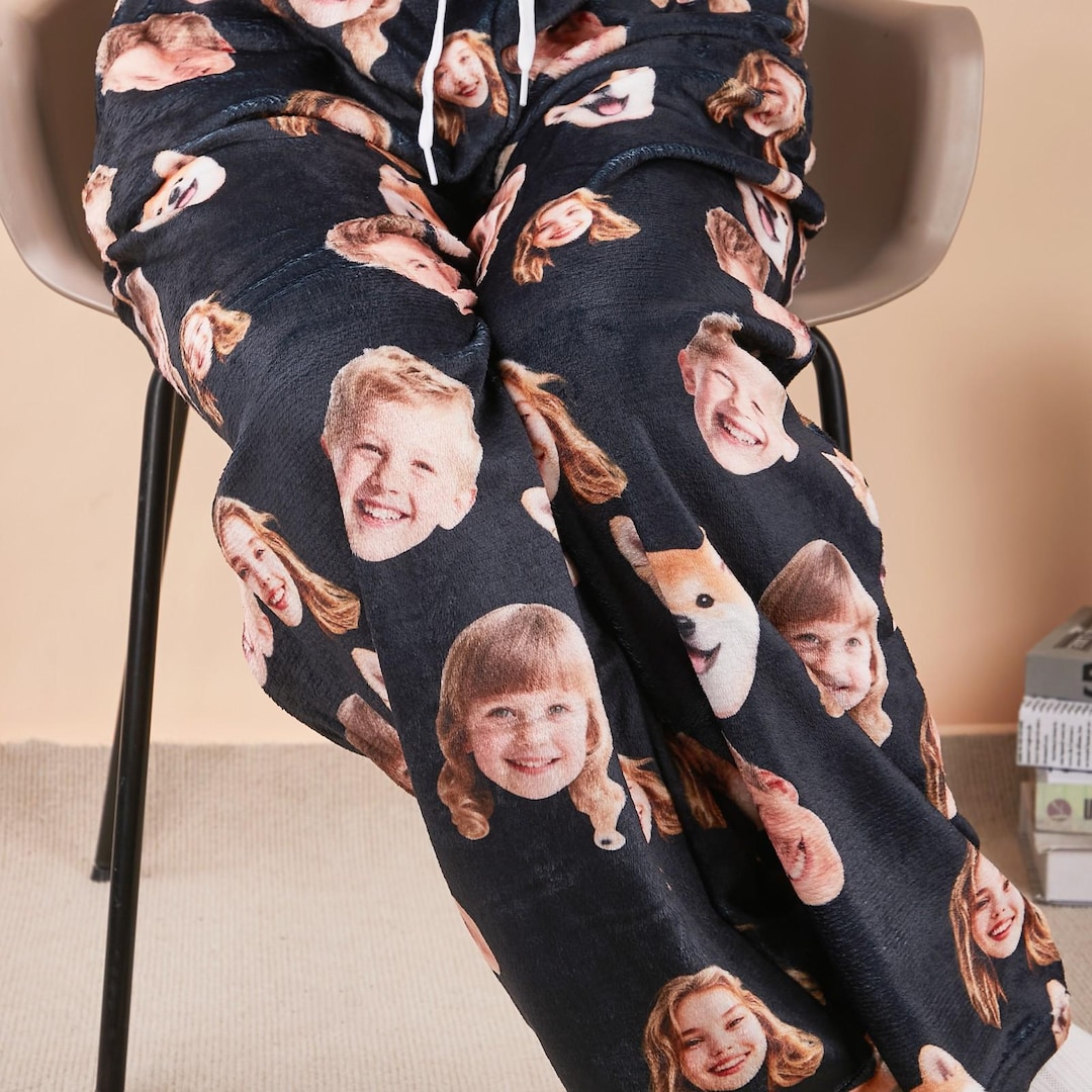 Custom Photo Pajama Pants,customized Face Pajama Pants for Couples ...
