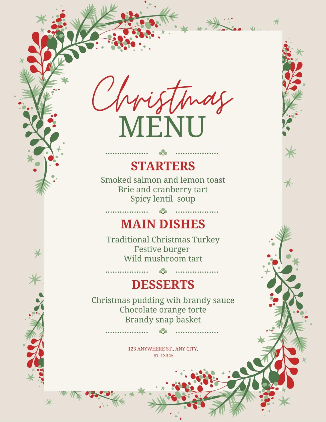 5 in 1 Christmas Party Invitation Template | Editable Holiday Invite ...