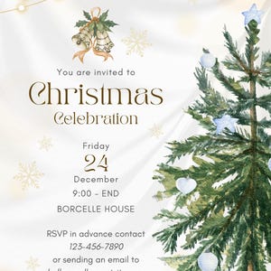 5 in 1 Christmas Party Invitation Template | Editable Holiday Invite ...
