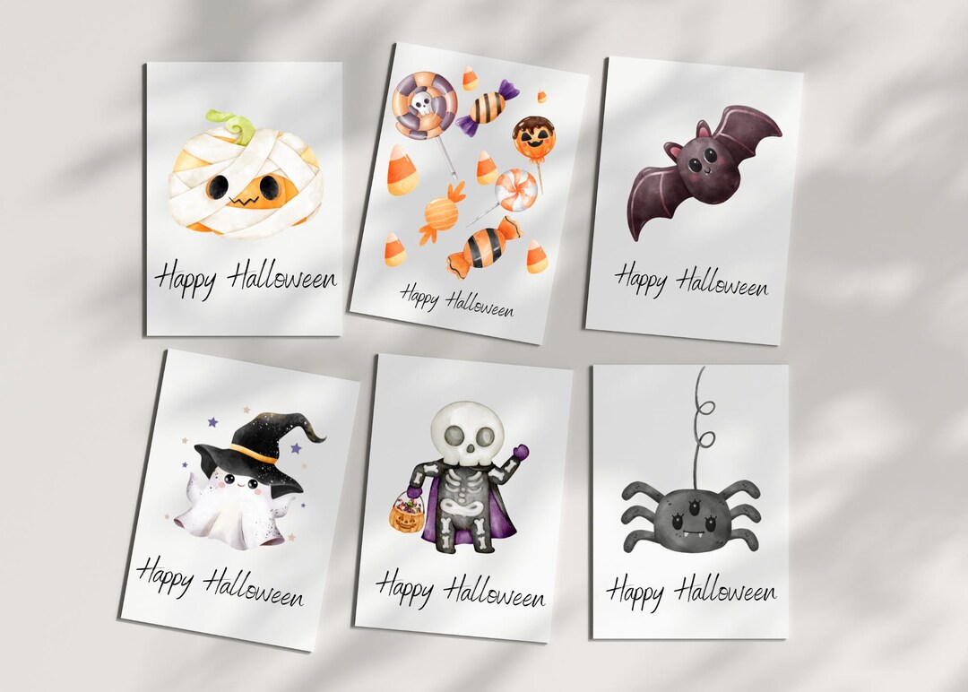 Set of Halloween Cards, Halloween Cards for Her, Halloween Cards for ...