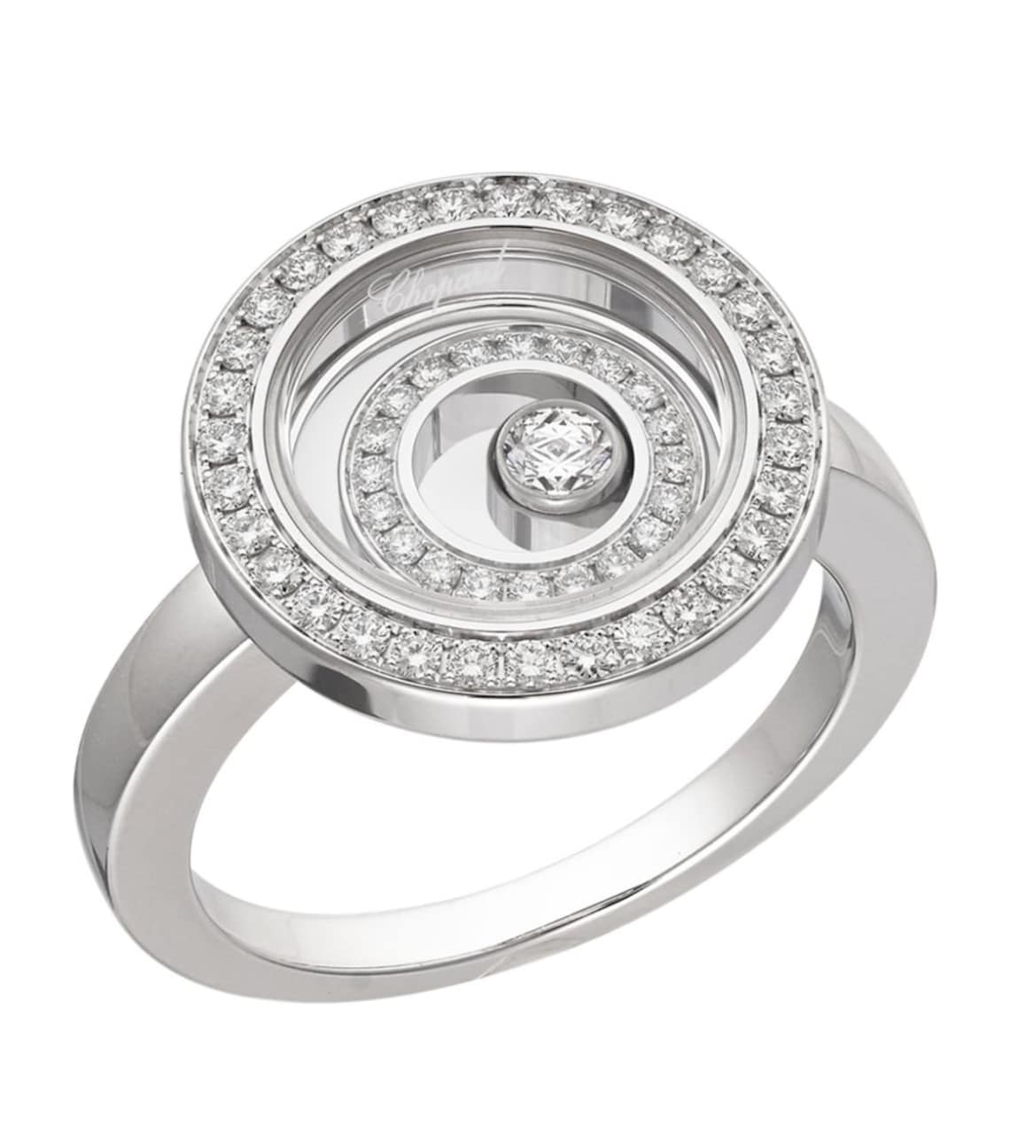 Chopard Engagement Ring, Bezel Set Spirit Ring, 1.7CT Diamond Ring, 14K ...