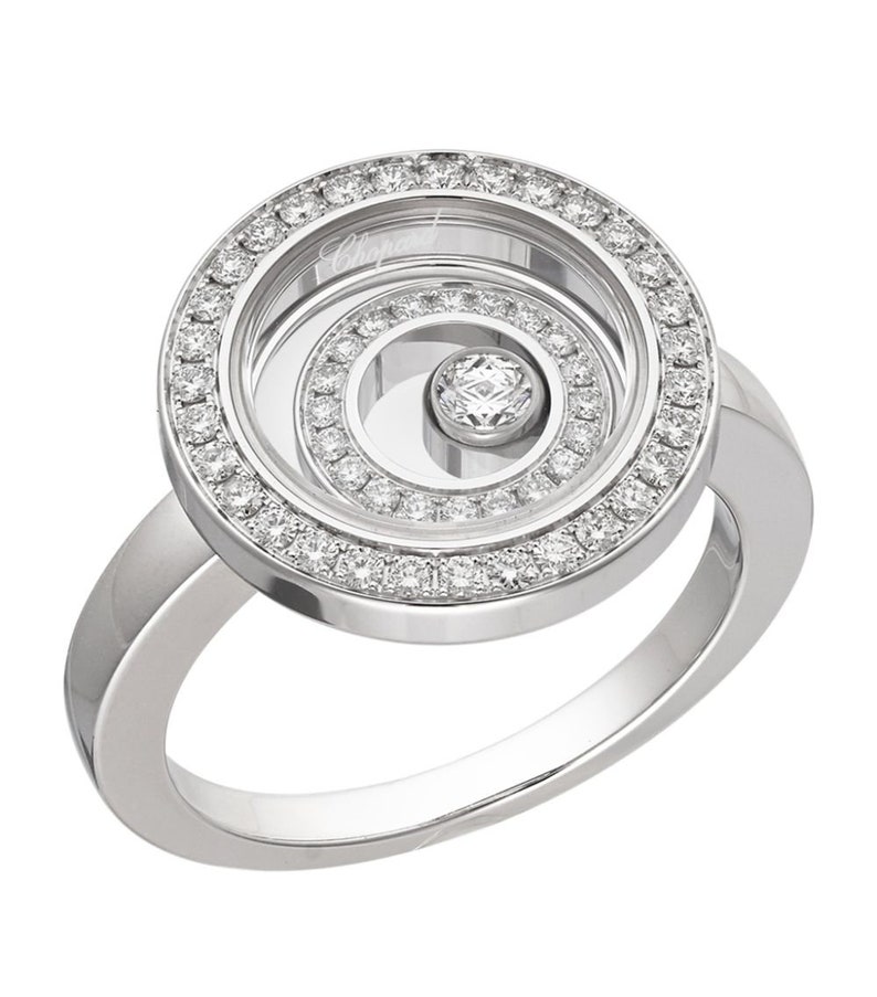 Chopard Engagement Ring, Bezel Set Spirit Ring, 1.7CT Diamond Ring, 14K ...
