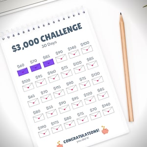 3,000 Money Saving Challenge Printable - the Ultimate Savings Challenge ...