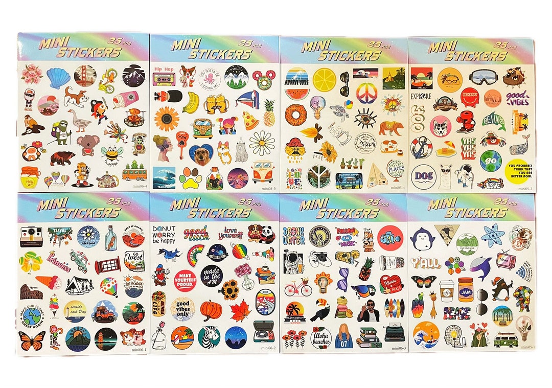 200 PCS Cute Mini Stickers Pack,vinyl Waterproof Stickers for Laptop ...