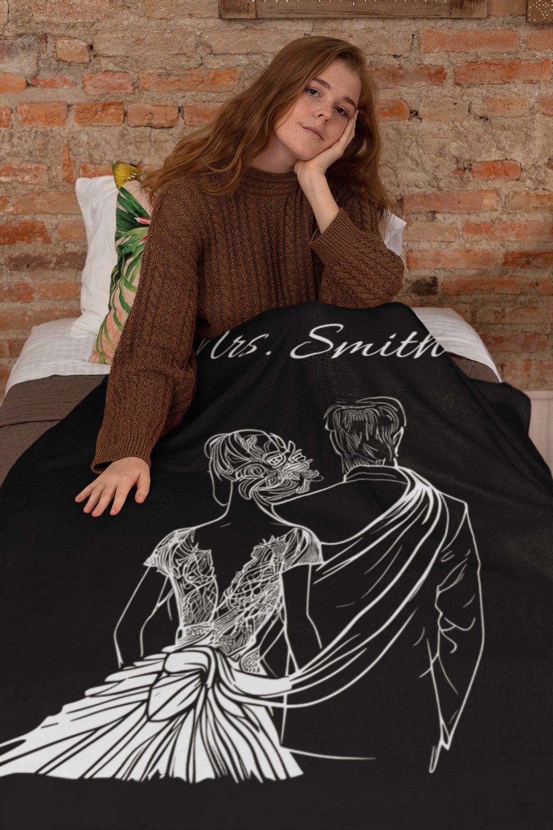 Custom Bride Blanket With Mrs Bridal Gift Personalized Name Blanket ...