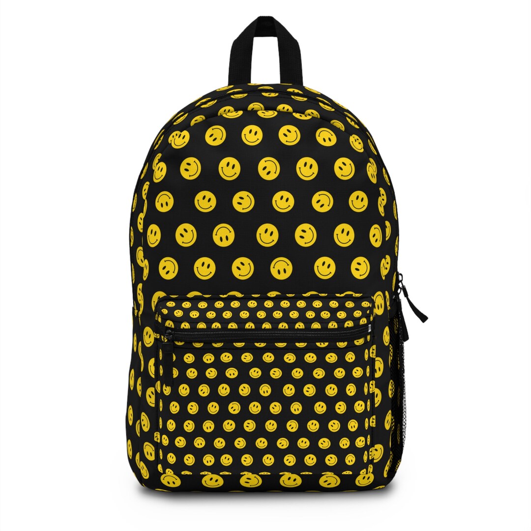Smiley Face Backpack, Durable Backpack, Lightweight Travel Bag, School ...
