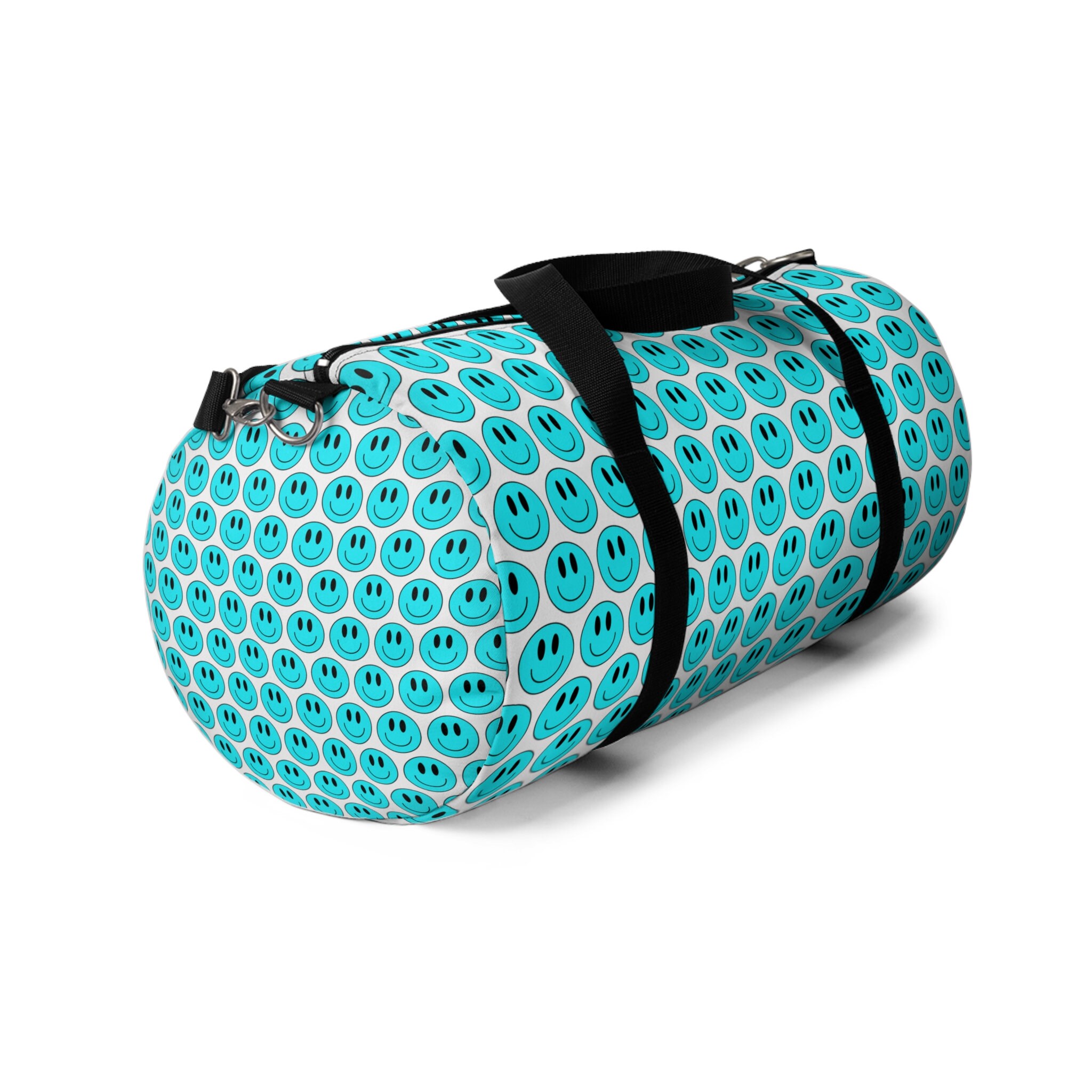 Blue Smiley Face Duffle Bag, Travel Bag, Smiley Face Decor Vacation Bag ...